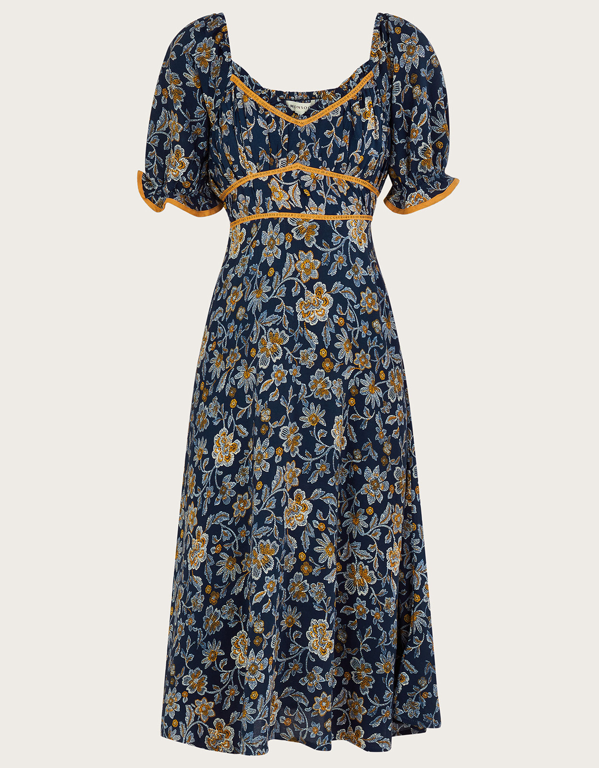Dotty Flower Dress Blue | Day Dresses | Monsoon UK.