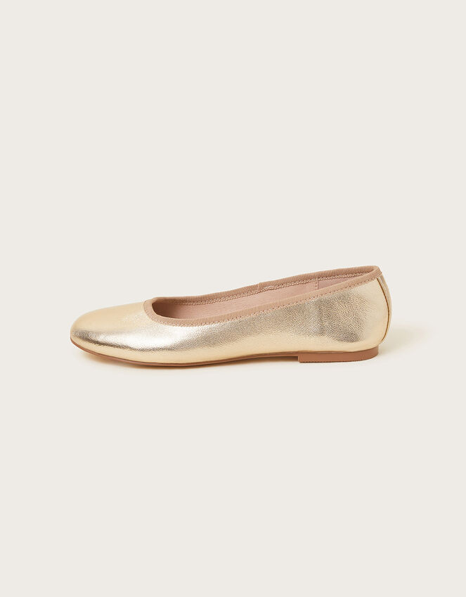 Metallic Ballet Flats Gold | Women's Shoes | Monsoon UK.