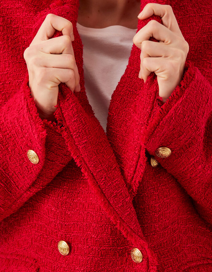 Rubi Tweed Jacket Red | Women's Jackets | Monsoon UK.