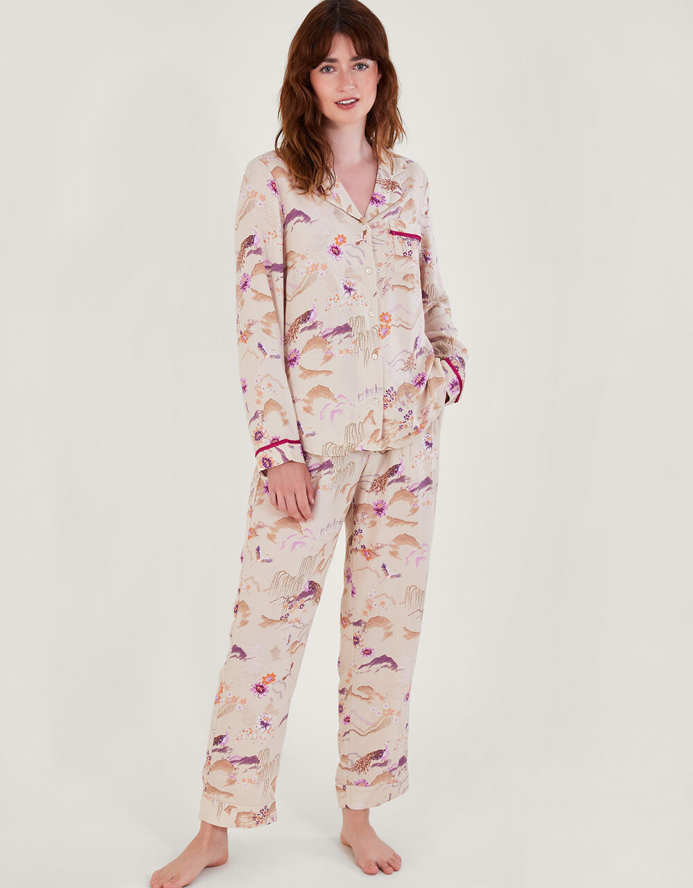 Bianca Print Pyjama Set Nude | Pyjamas | Monsoon UK.