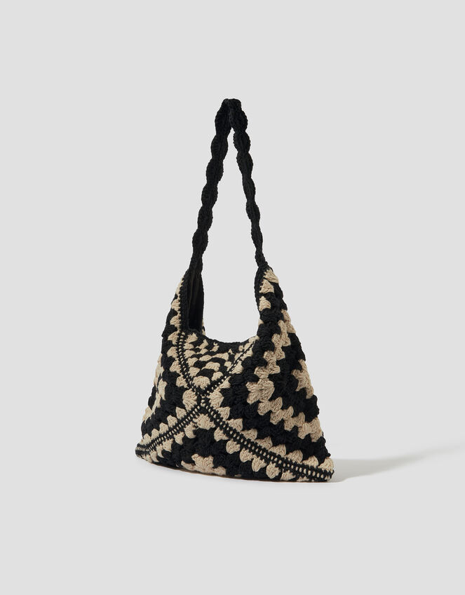 Mae Crochet Shopper Bag Black