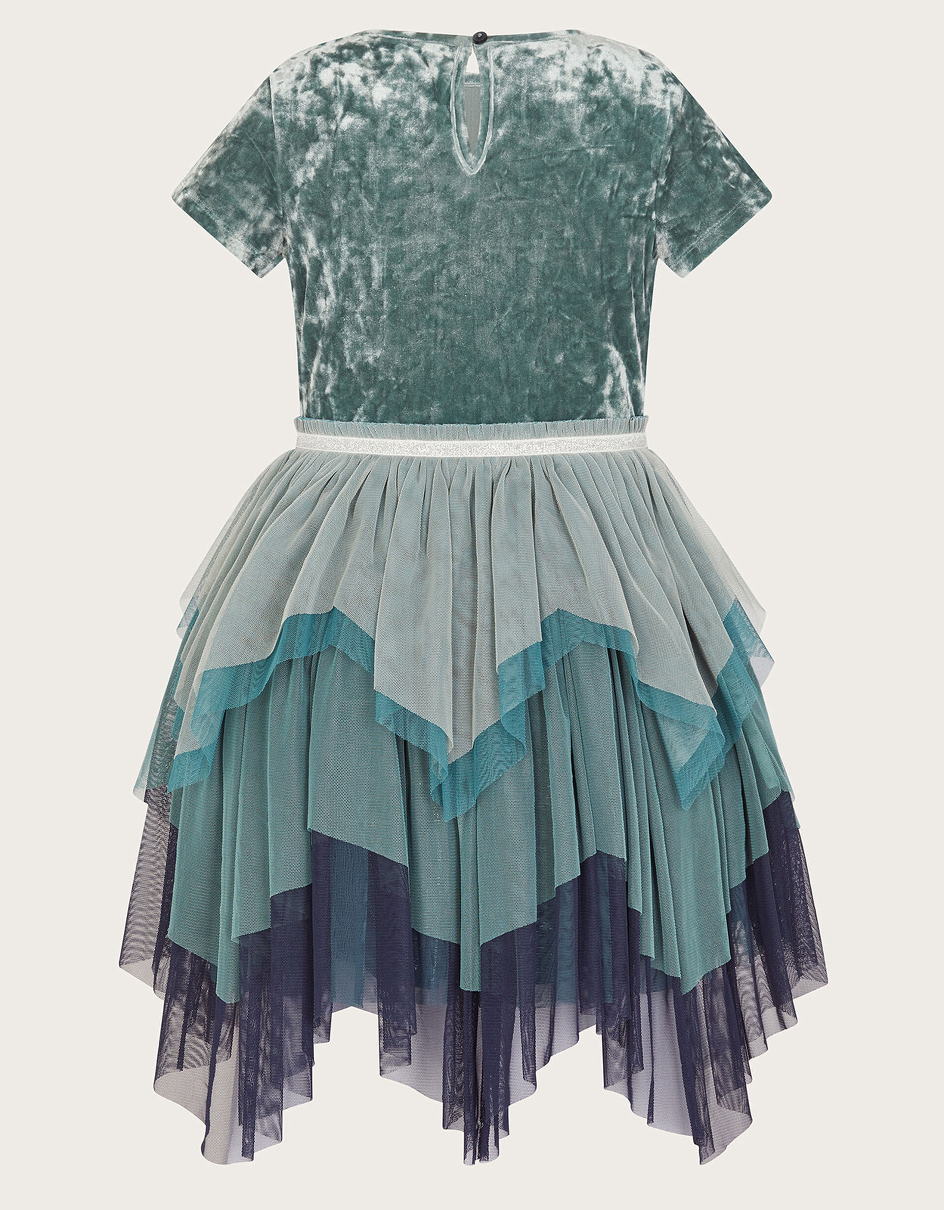 Disco Velvet Christmas Tree Dress Teal