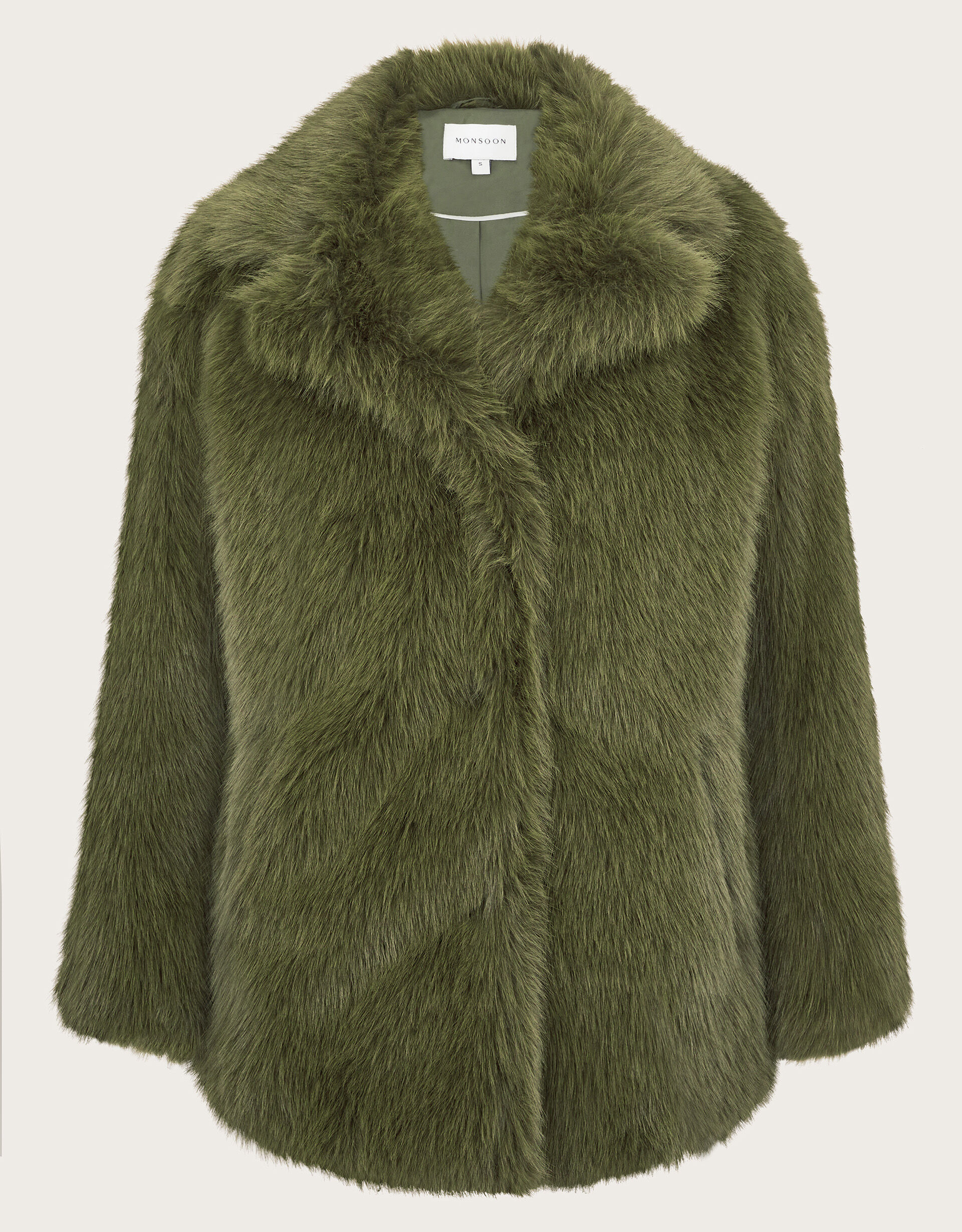 Felixa Faux Fur Coat Green | Women's Coats | Monsoon UK.