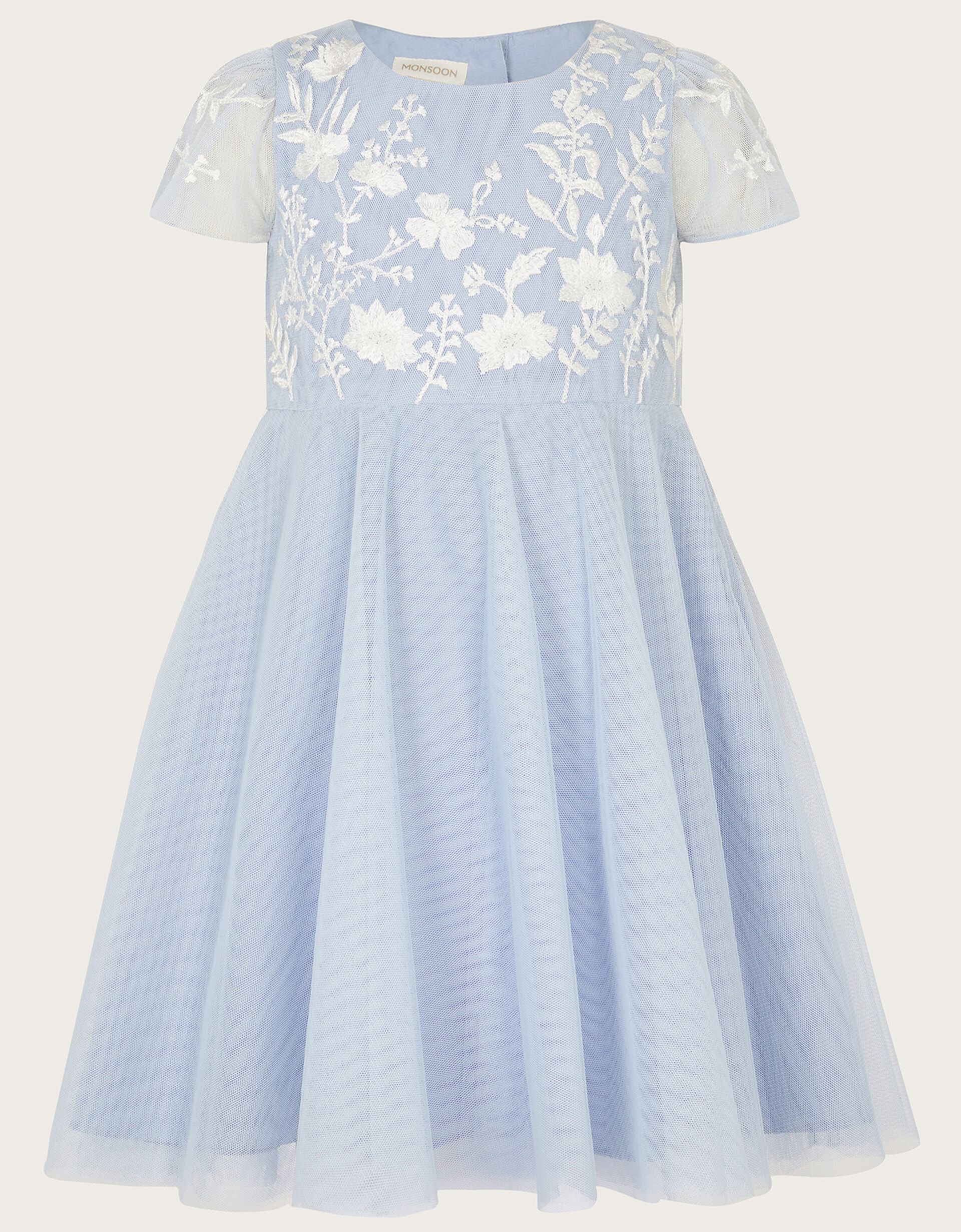 Baby Emmy Embroidered Party Dress Blue
