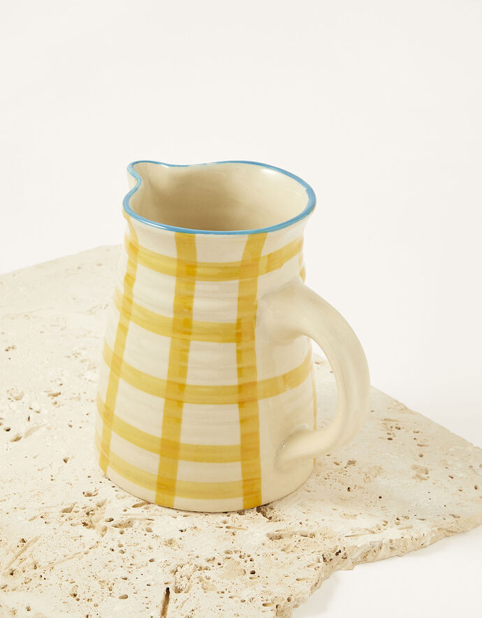 Check Print Ceramic Jug
