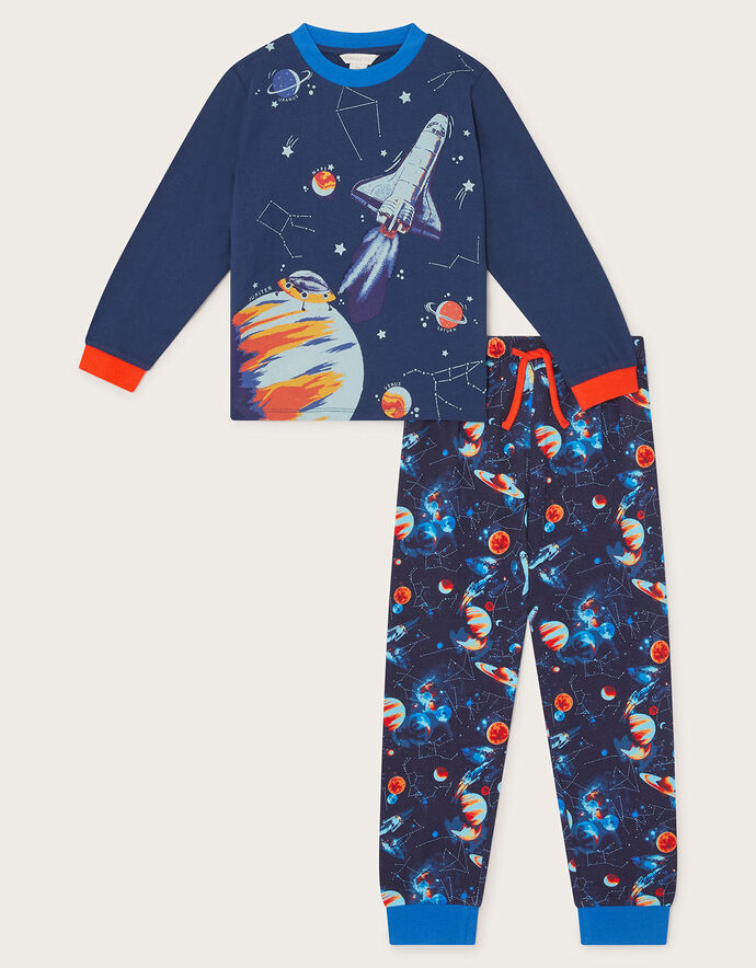 Glow In The Dark Space Pyjamas Blue
