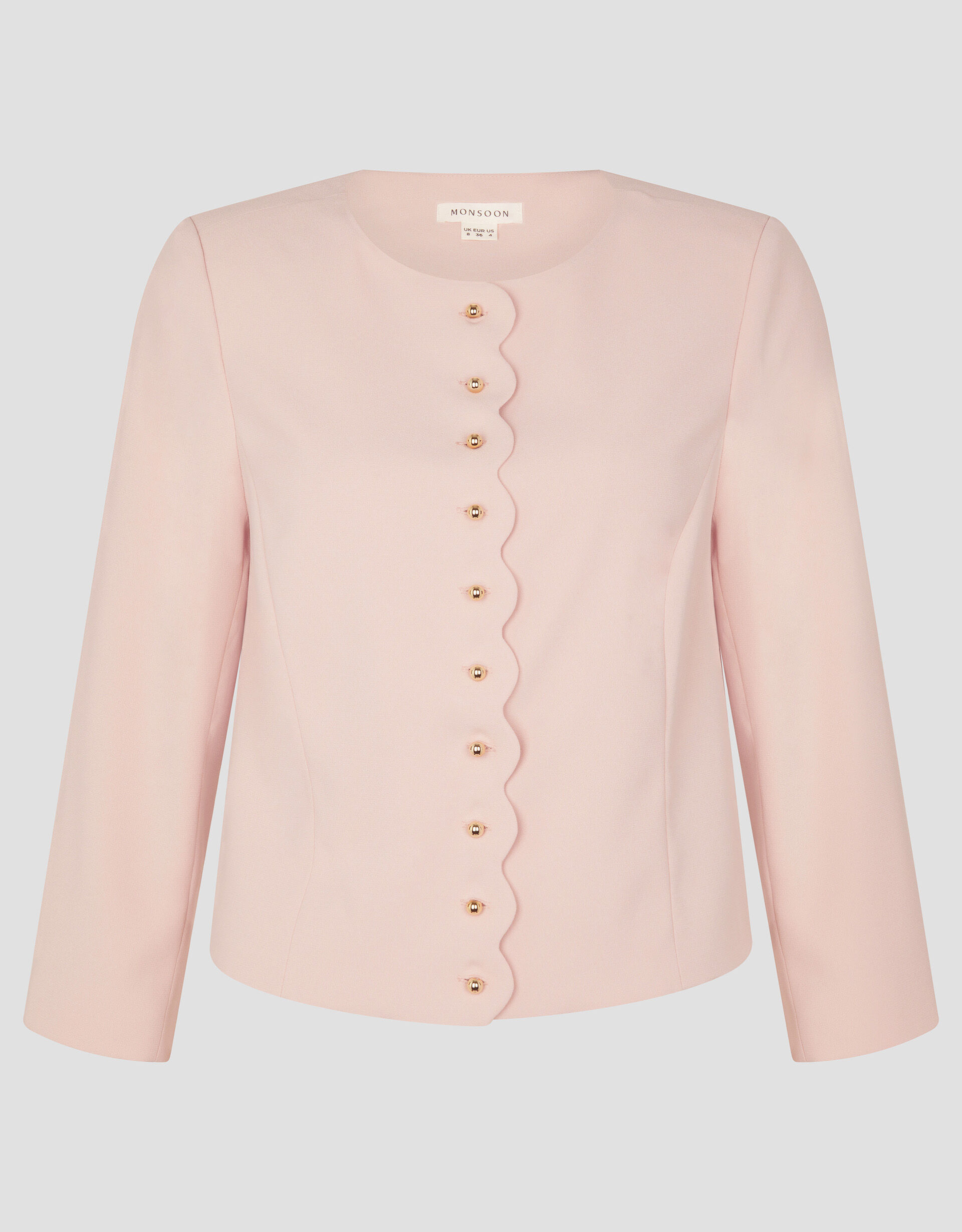 Ruth Scallop Jacket Pink | Women's Jackets | Monsoon UK.