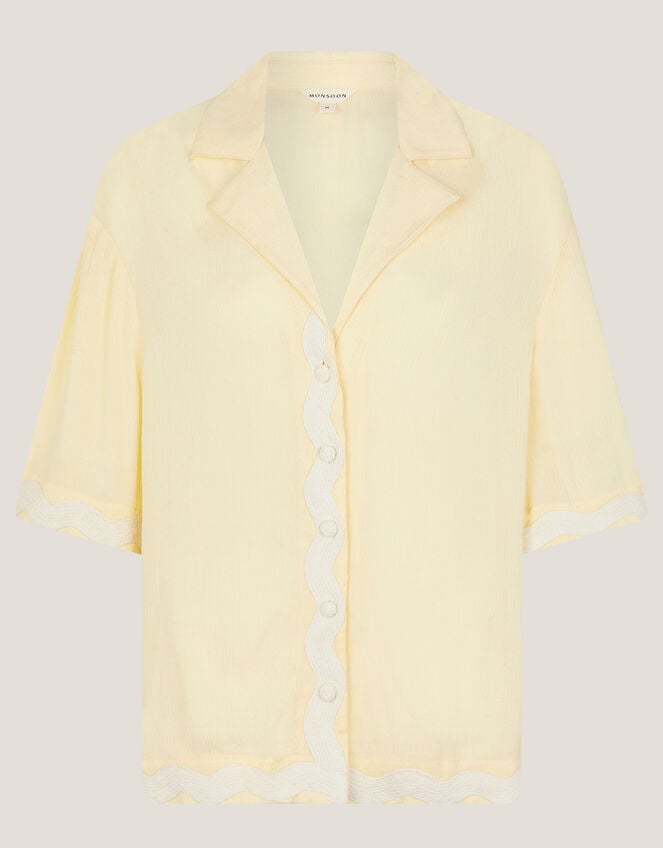 Sienna Ricrac Short Sleeve Shirt Yellow | Tops & T-shirts | Monsoon UK.