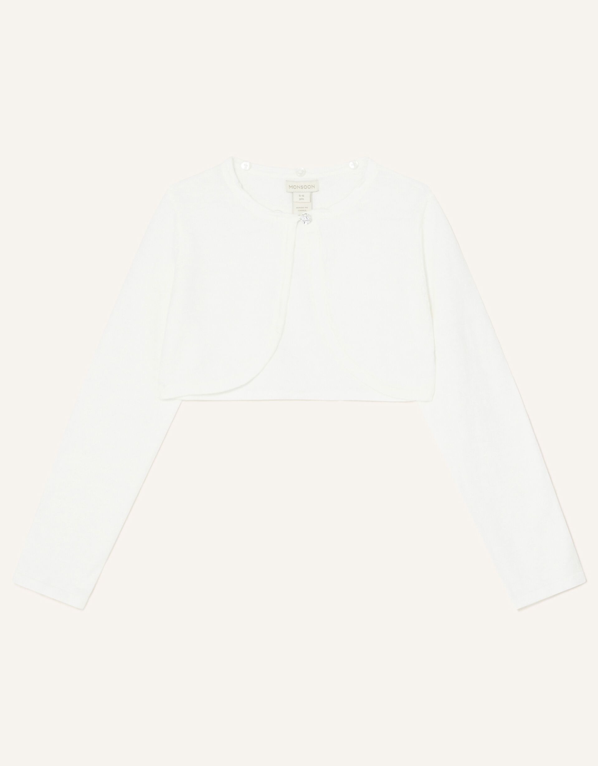 Super-Soft Faux Fur Collar Cardigan Ivory | Girls' Cardigans | Monsoon UK.