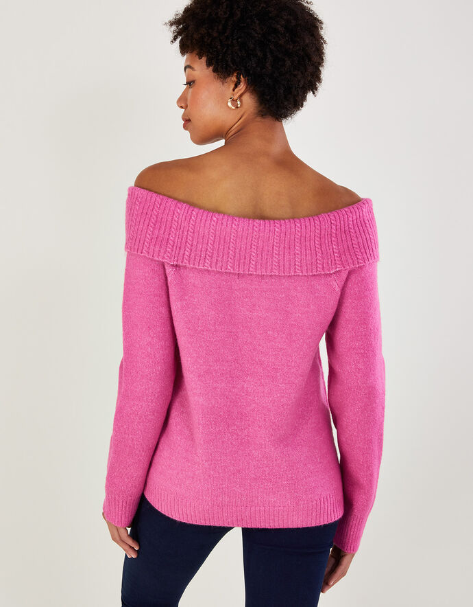 Bardot Jumper with Recycled Polyester Pink