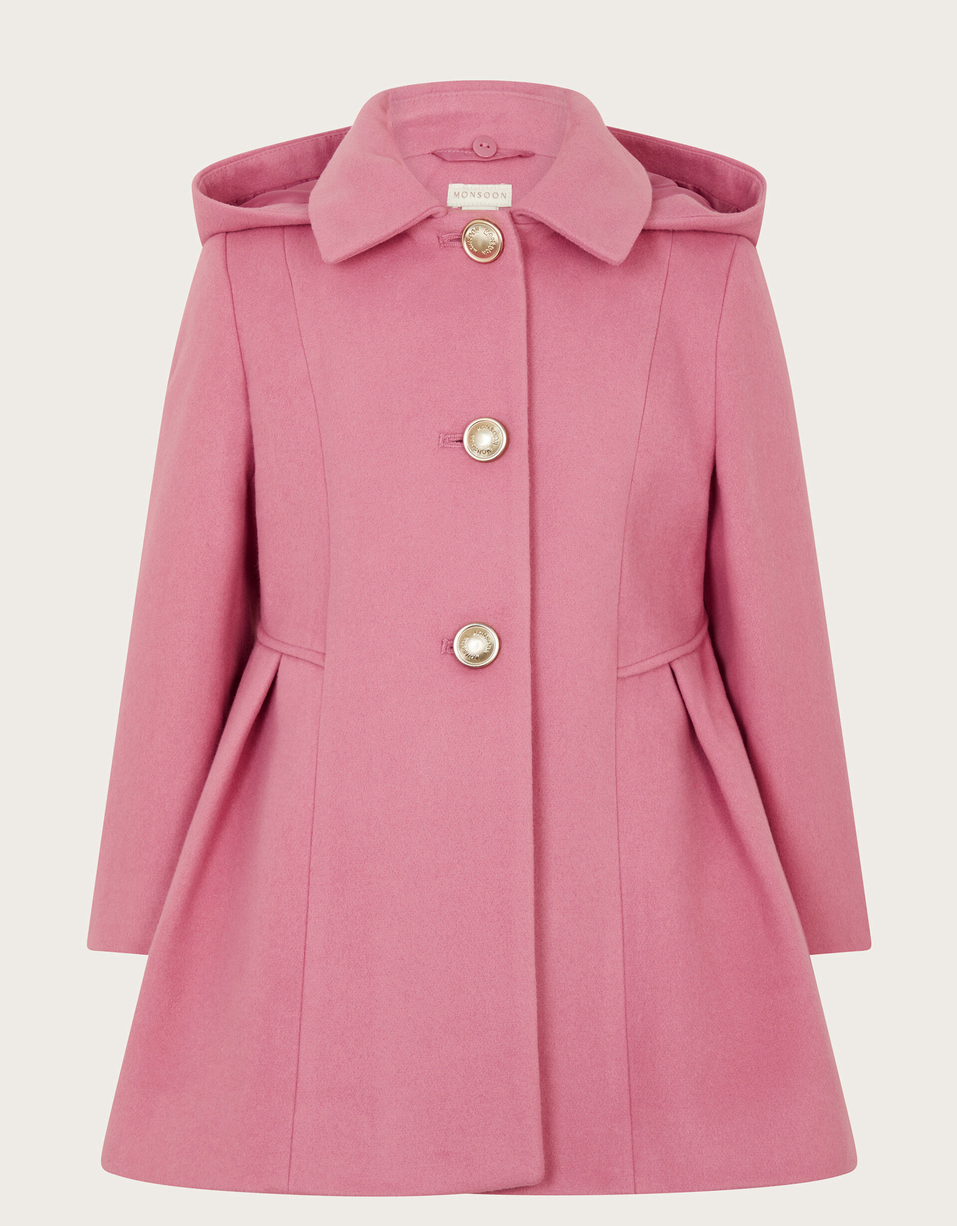 Hooded Collar Coat Pink | Girls' Coats & Jackets | Monsoon UK.