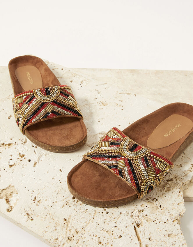 Embellished Strap Footbed Sandals Multi