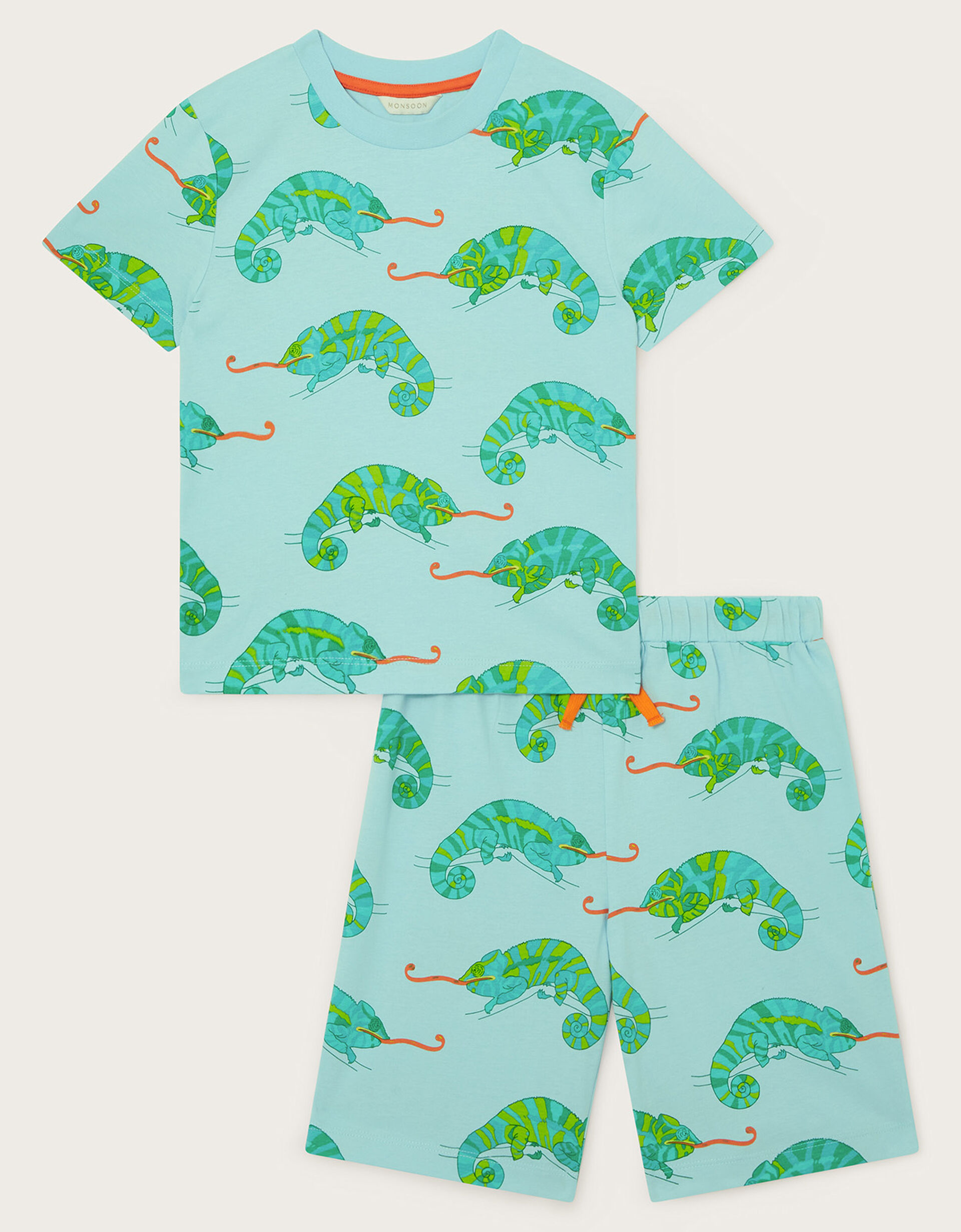 Chameleon Print Short Pyjama Set Blue | Nightwear & Slippers | Monsoon UK.