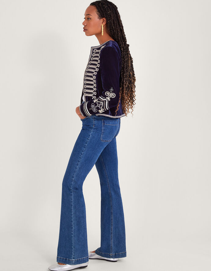 Maya Embroidery Military Jacket Blue | Women's Jackets | Monsoon UK.