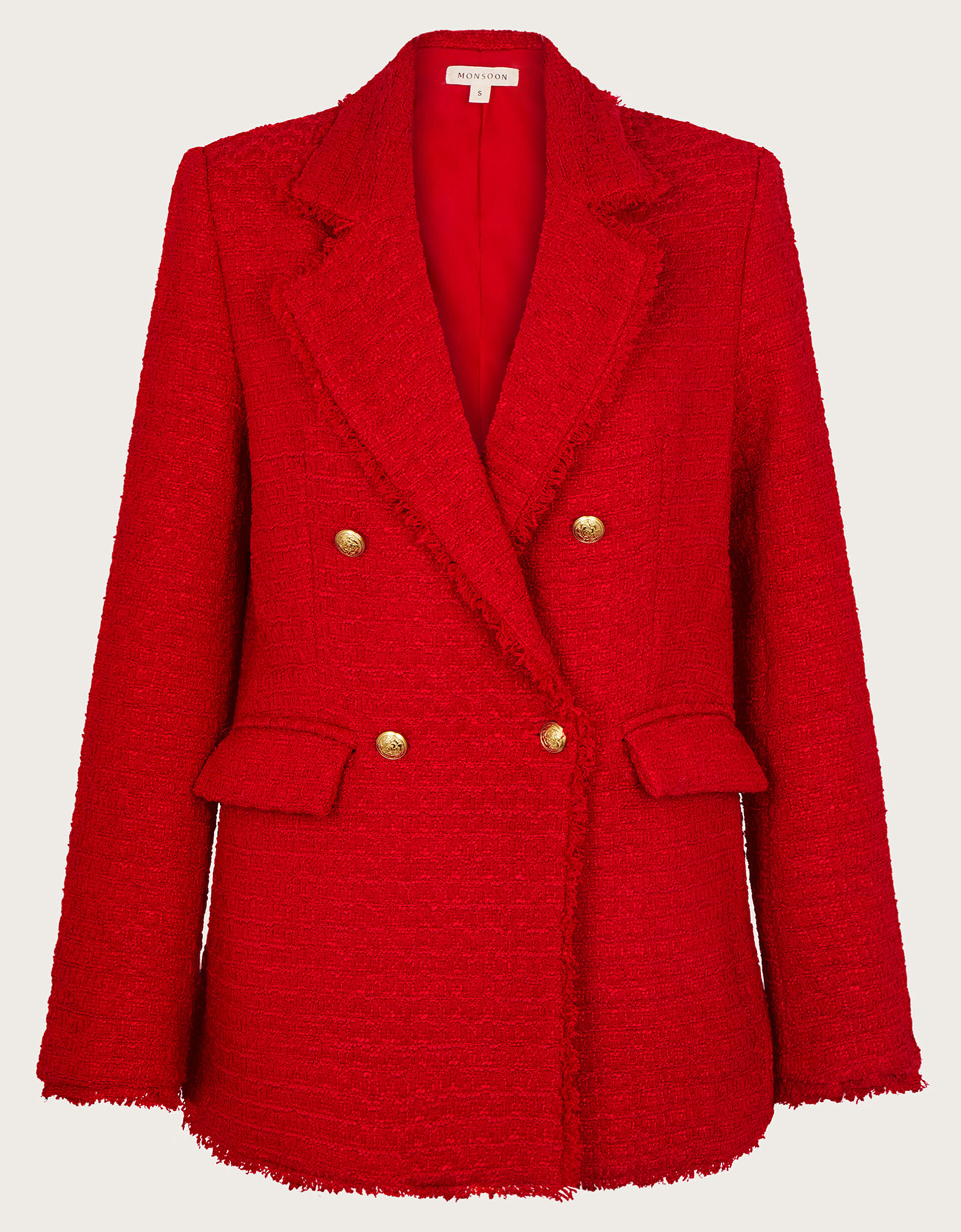 Rubi Tweed Jacket Red | Women's Jackets | Monsoon UK.