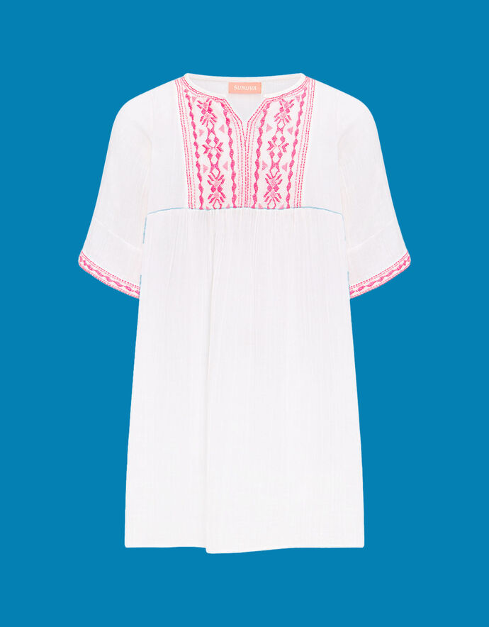 Sunuva Embroidered Bohemian Dress White