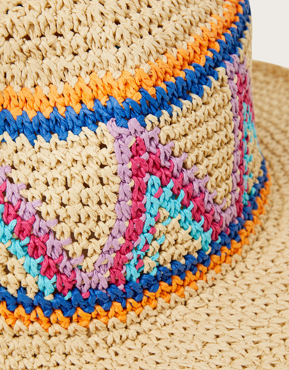 Macrame Detail Fedora Hat | Accessories | Monsoon UK.