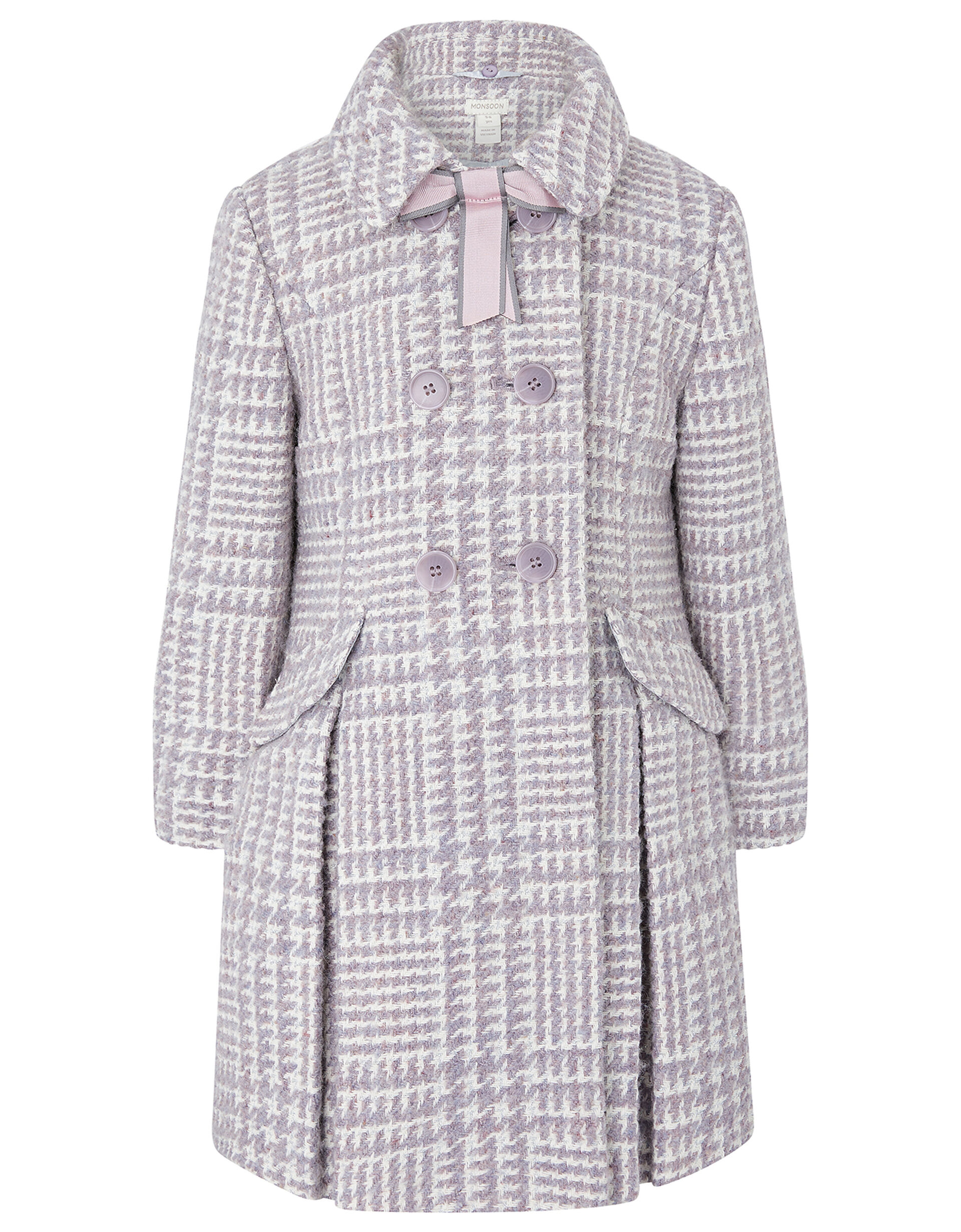 Dogtooth Tweed Coat Purple