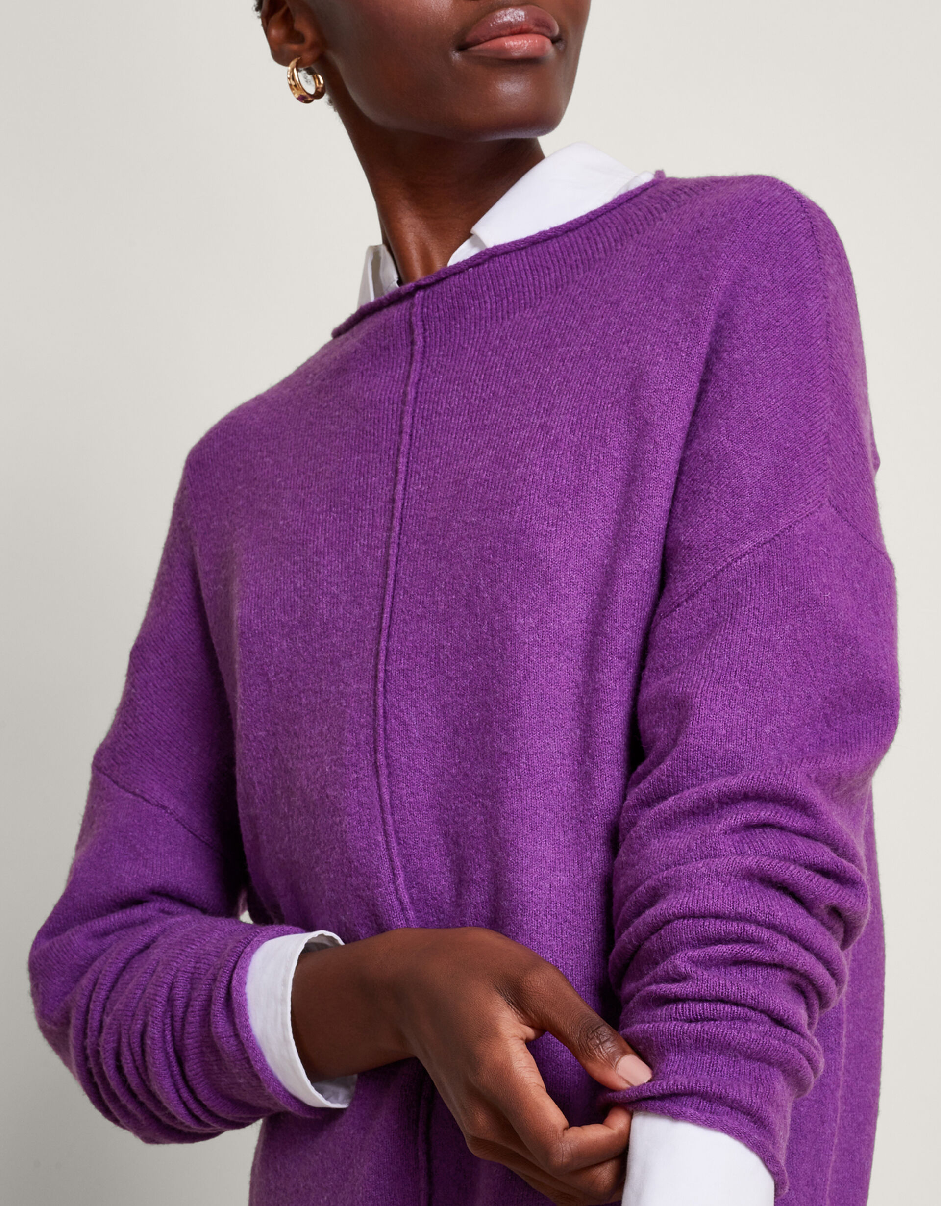 Aria Longline Jumper Purple | Knitwear | Monsoon UK.
