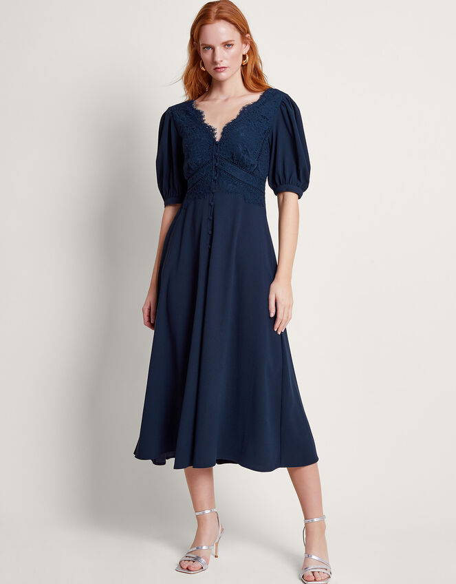 Nancy Lace Tea Dress Blue | Evening Dresses | Monsoon UK.