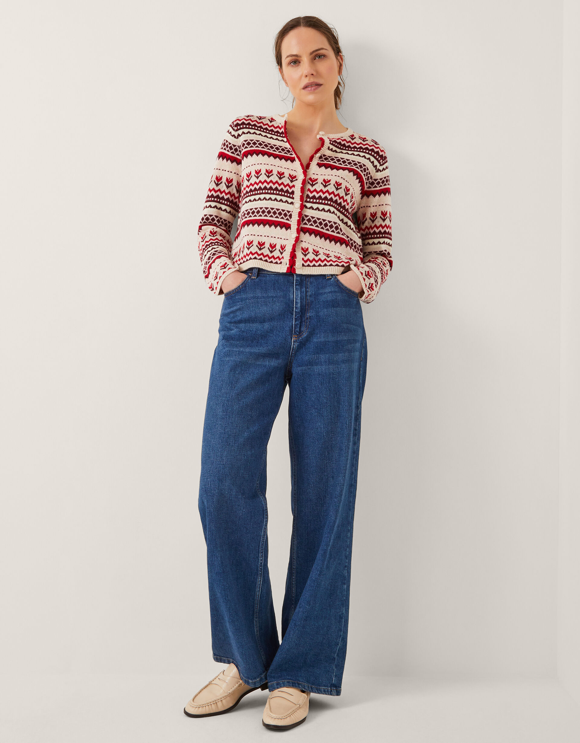 Juno Floral Fair Isle Cardigan Ivory | Cardigans | Monsoon UK.