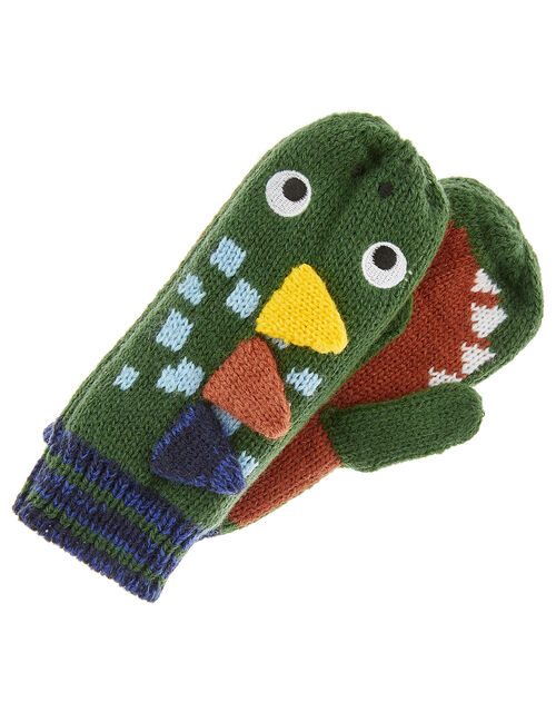 Dinosaur Roar Knit Mittens Green | Hats & Sunglasses | Monsoon UK.