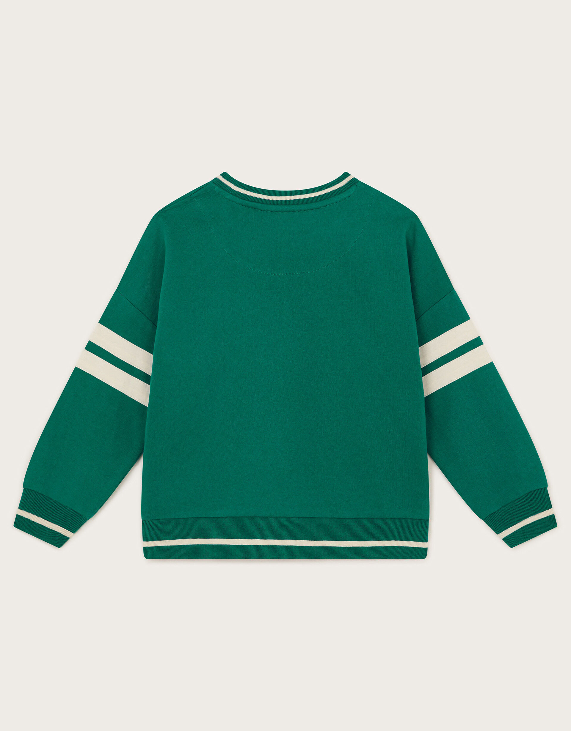 Varsity Stripe Sweatshirt Green | Boys' Jumpers & Cardigans | Monsoon UK.