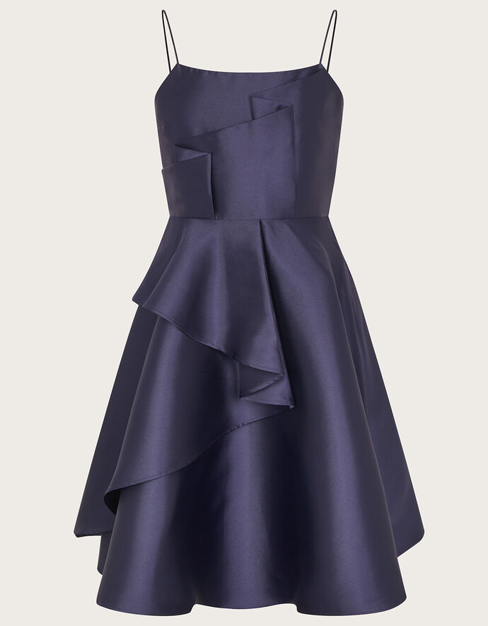 Structured Asymmetric Prom Dress Blue