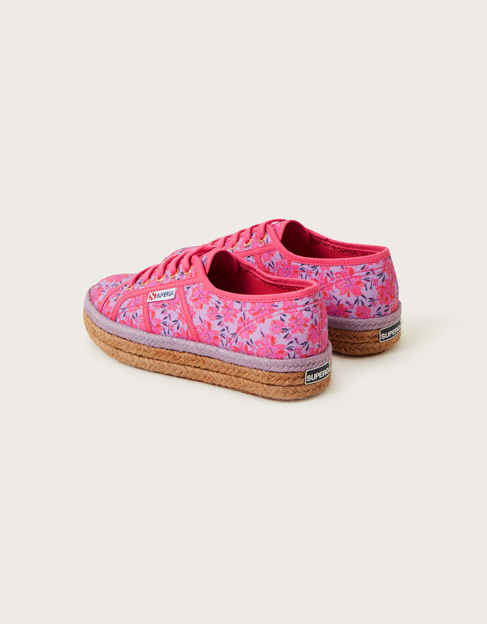 Superga Floral Print Espadrille Trainers Pink
