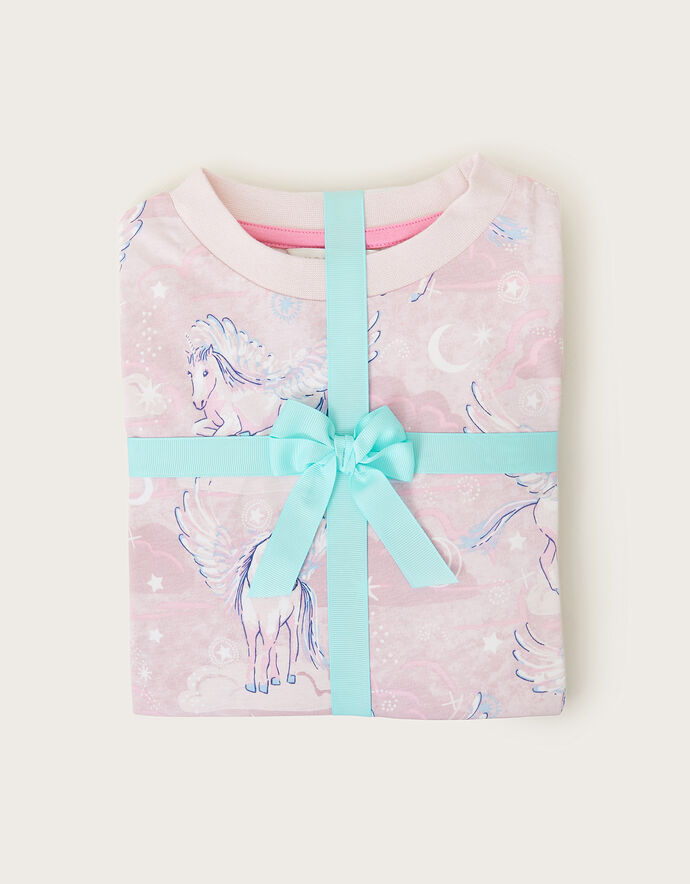 Unicorn Print Long Sleeve Pyjamas Set Pink