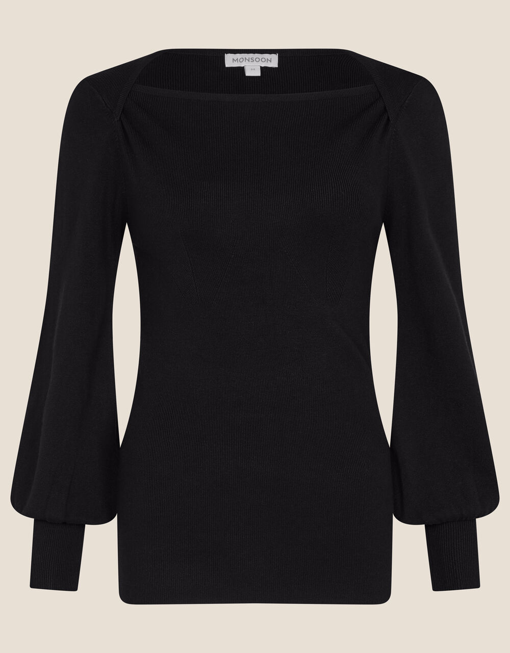 Envelope Neck Jumper Black