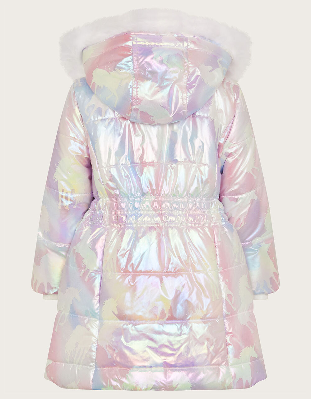 Unicorn Metallic Padded Coat with Hood Pink | Girls' Coats & Jackets ...