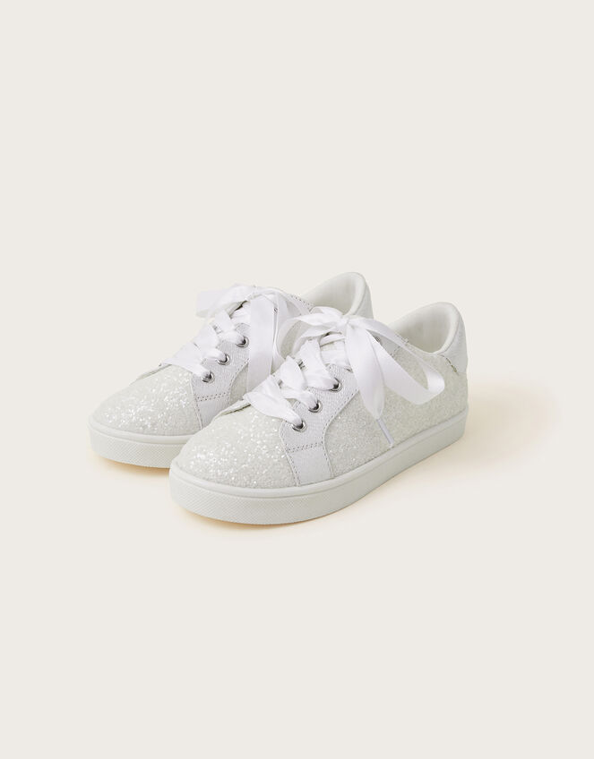 Metallic Glitter Trainers Ivory | Girls' Flat Shoes | Monsoon UK.