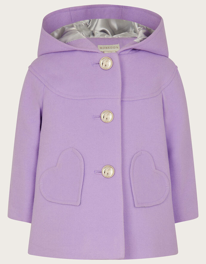 Baby Heart Pocket Coat Purple
