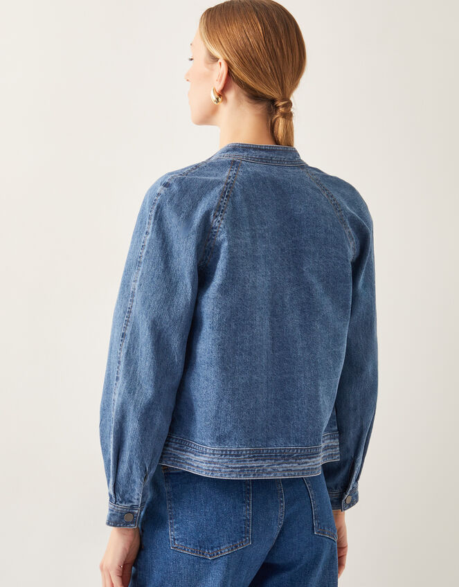 Binky Crop Collarless Denim Jacket Blue | Casualwear | Monsoon UK.
