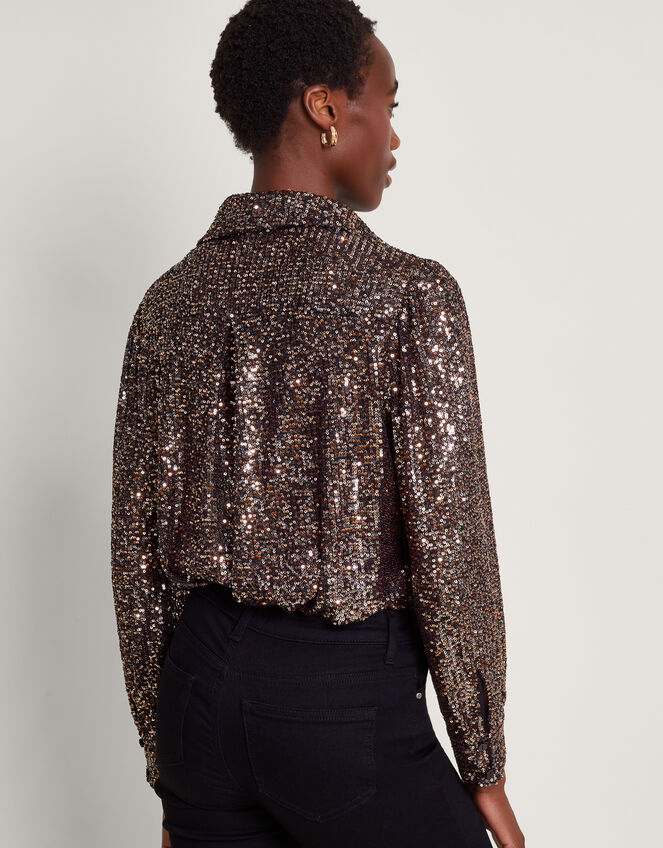 Megan Sequin Shirt Bronze | Blouses & Shirts | Monsoon UK.