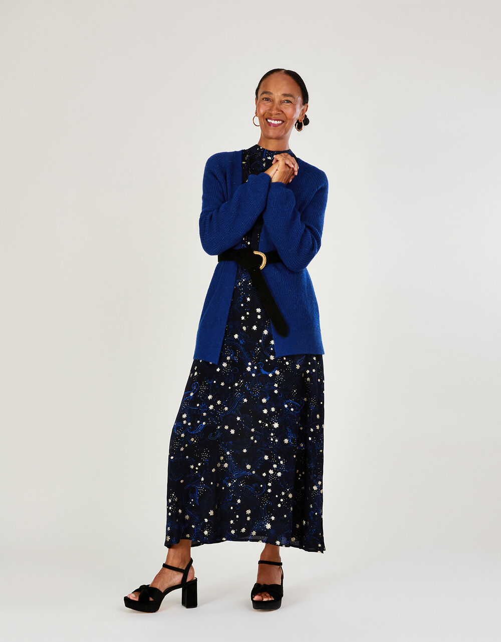 Super-Soft Ribbed Knit Cardigan Blue | Cardigans | Monsoon UK.