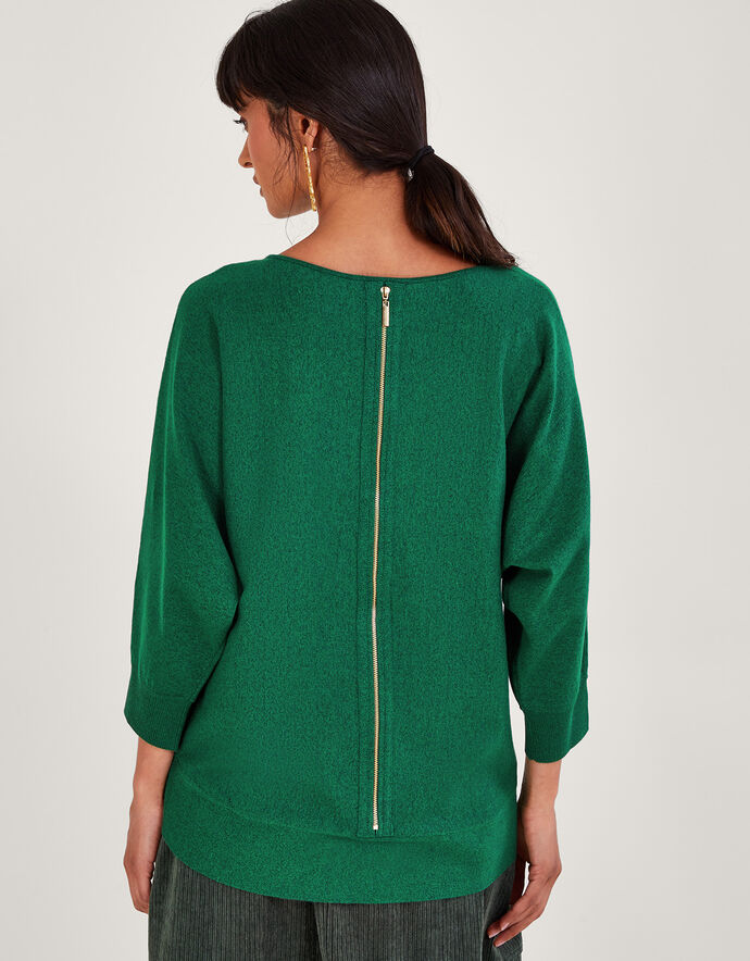 Zip Back Jumper Green