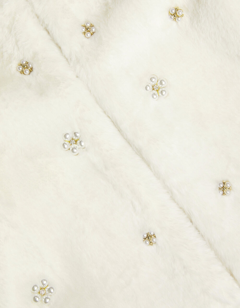 Faux Fur Embellished Jacket Ivory | Girls' Coats & Jackets | Monsoon UK.