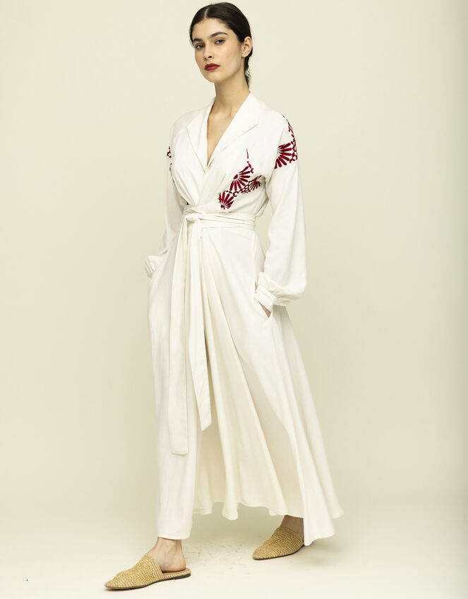 Tallulah & Hope Mitzi Embroidered Wrap Dress Camel