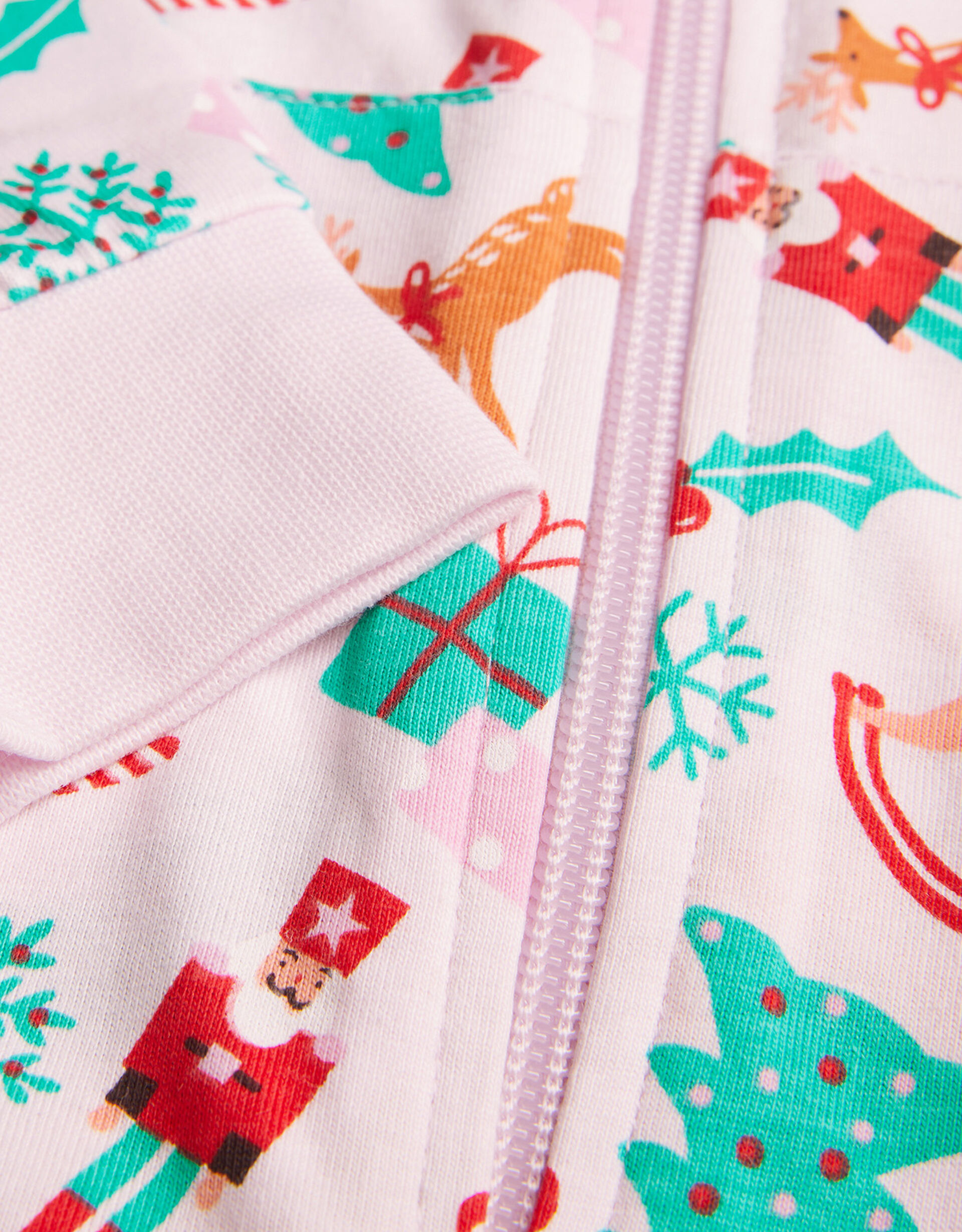 Christmas Jersey Sleepsuit Pink