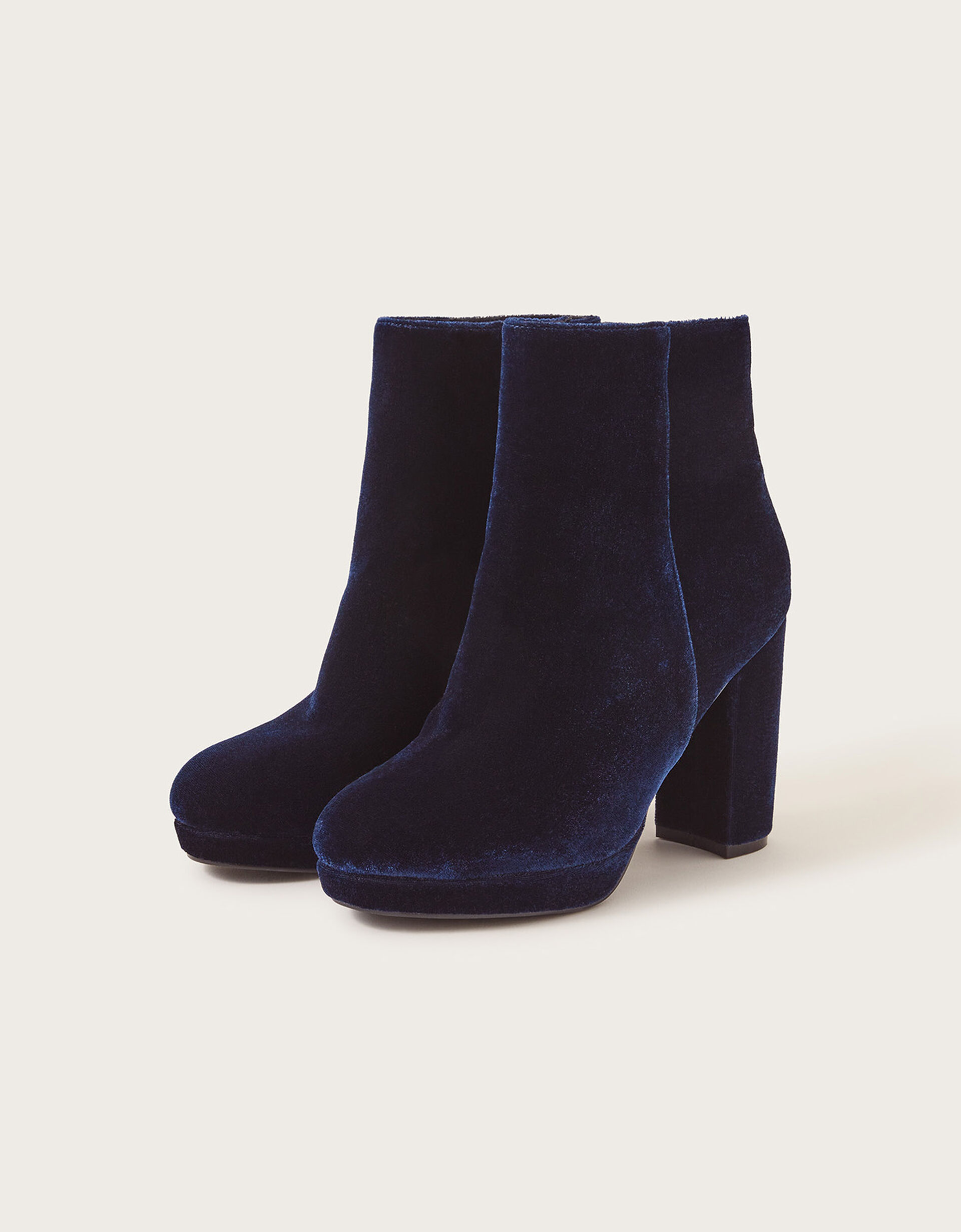 Velvet Platform Boots Blue | Women's Shoes | Monsoon UK.