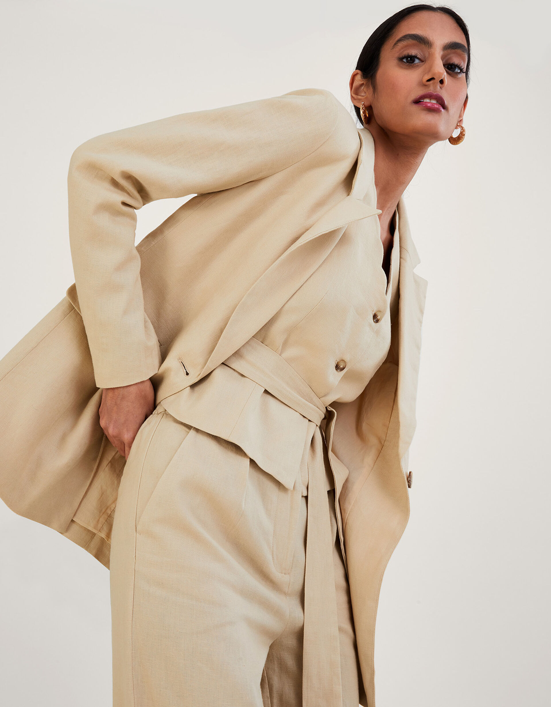 Jenny Jacket in Linen Blend Natural | Women's Jackets | Monsoon UK.