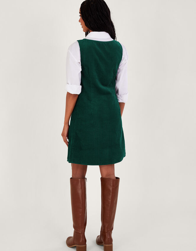 Jumbo Cord Pinafore Dress Green