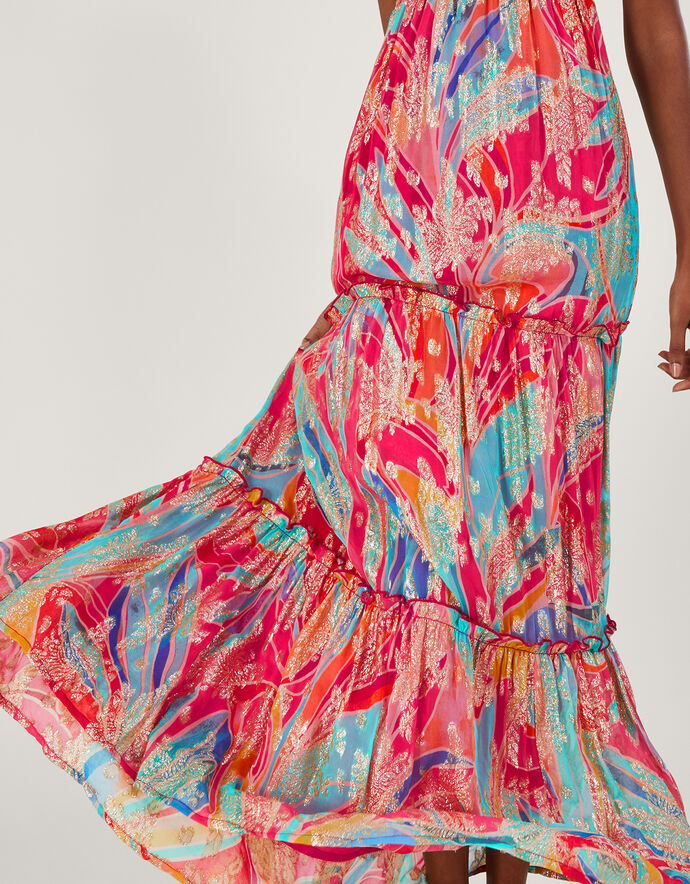 Ariel Metallic Maxi Dress Multi | Evening Dresses | Monsoon UK.