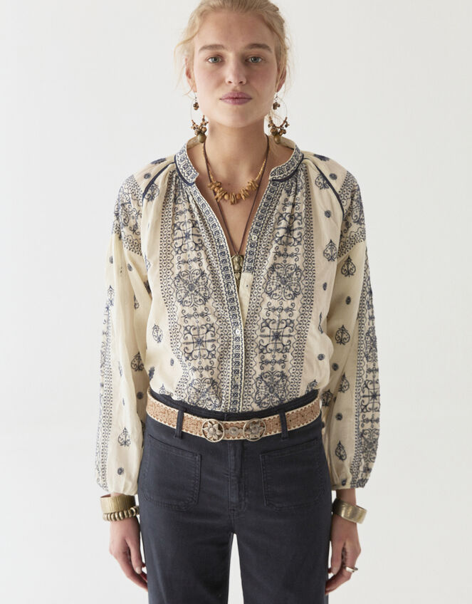 Maison Hotel Stephanie Embroidered Blouse White