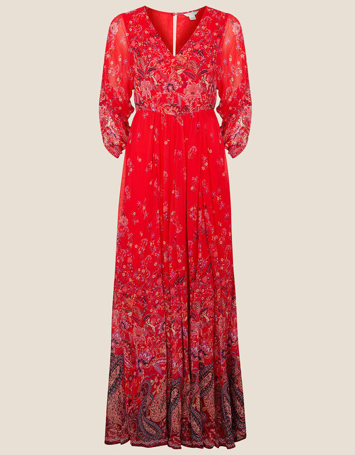 Jasmine Printed Maxi Dress Red | Monsoon UK Navigation Catalog ...
