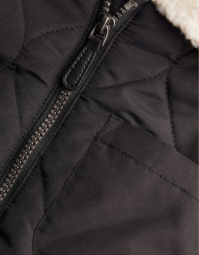 Quilted Borg Coat Black | Boys' Coats & Jackets | Monsoon UK.