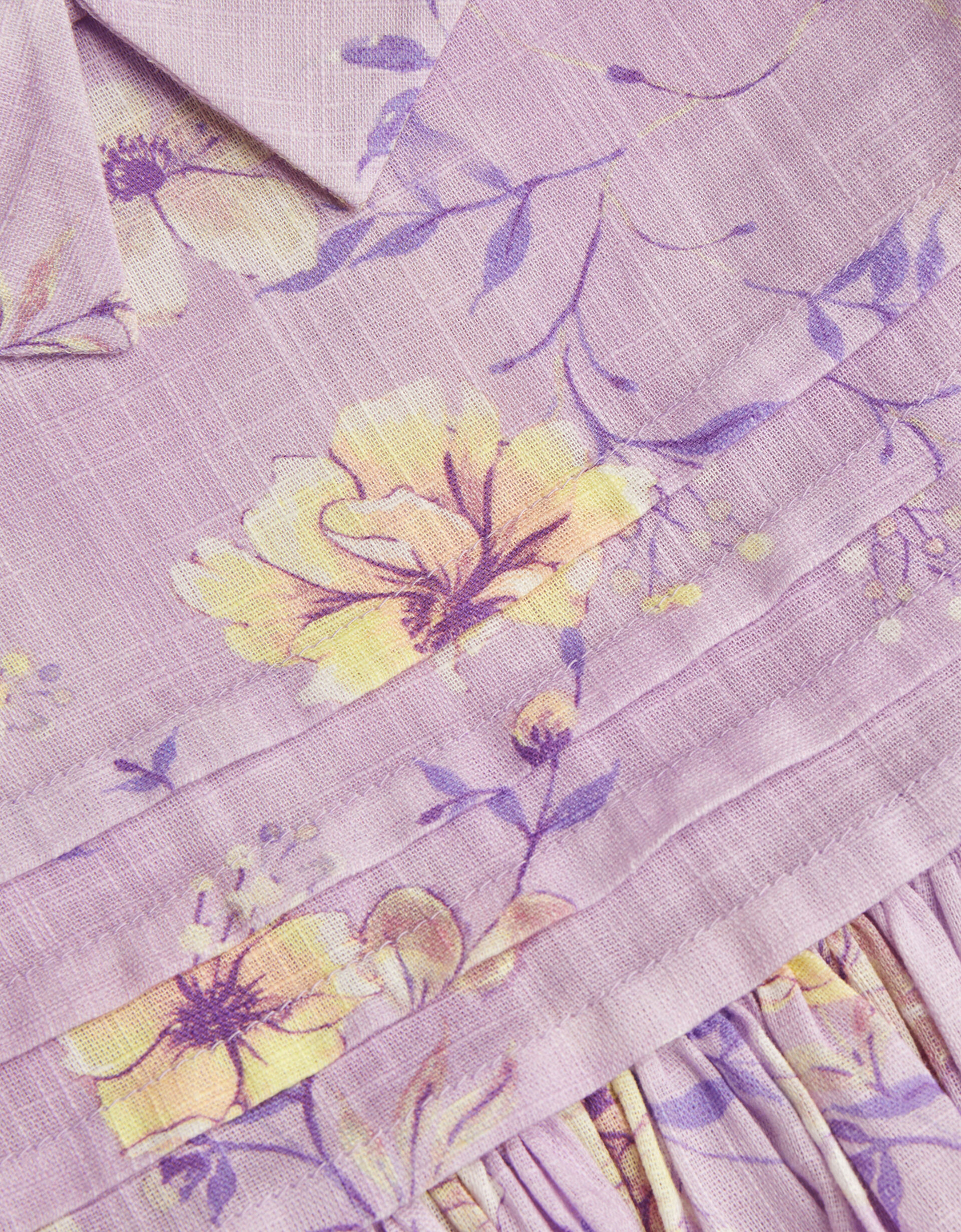 Baby Pintuck Floral Dress Purple