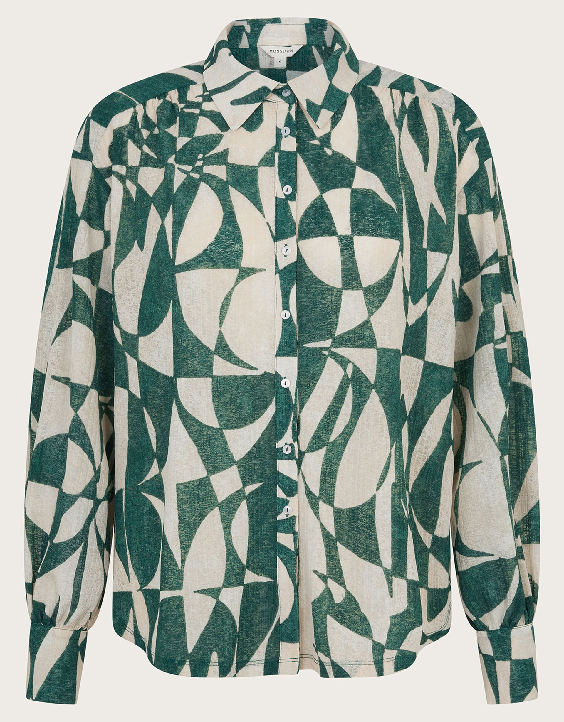 Geometric Print Shirt Green | Blouses & Shirts | Monsoon UK.